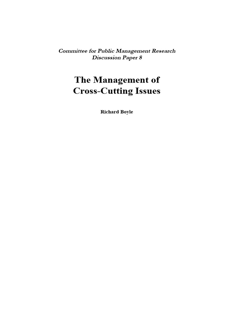 Managing Cross-Cutting Issues in Public Policy | PDF | Policy | Governance