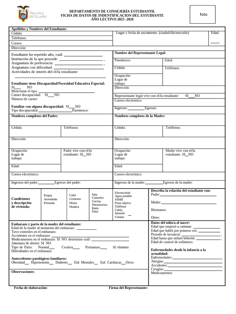 Ficha para Estudiante Dece | PDF | El embarazo | Reproducción humana