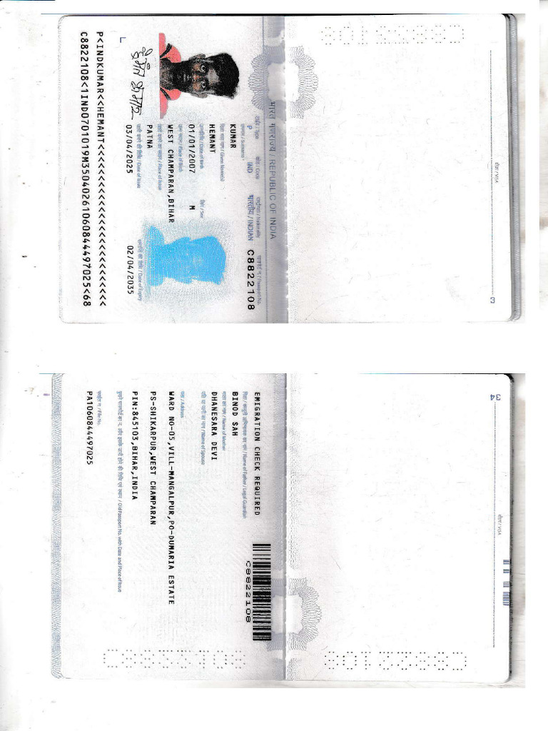 Hemant Kumar Passport | PDF