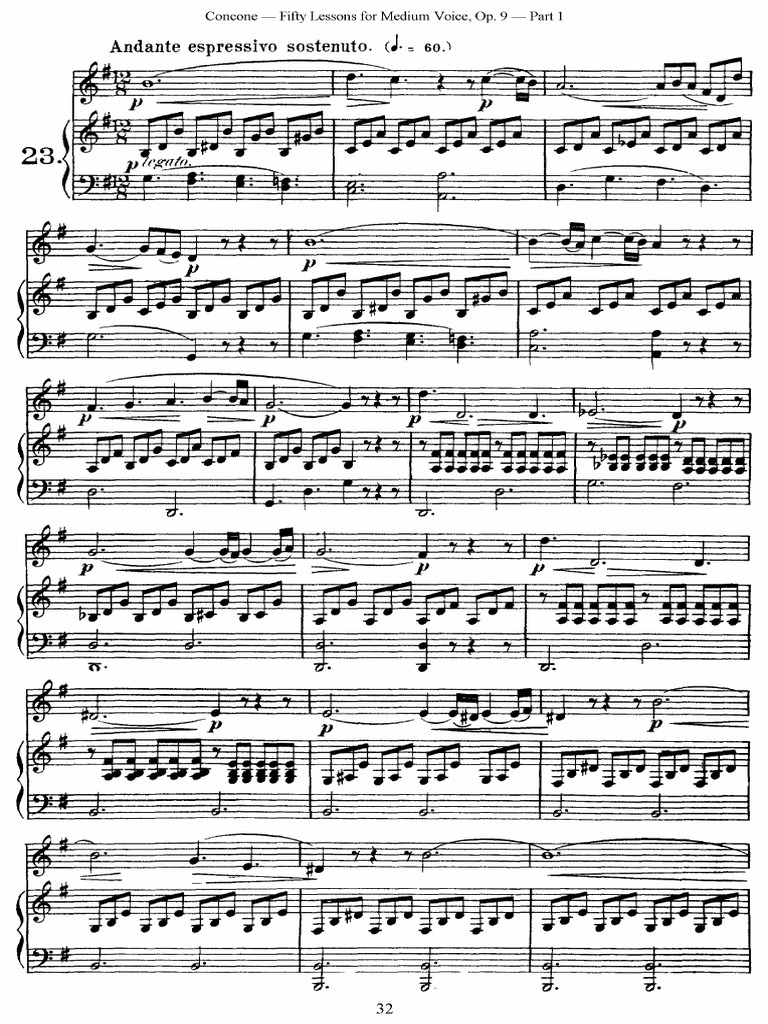 Metodo Concone (Lecciones Interpretación IV) | PDF