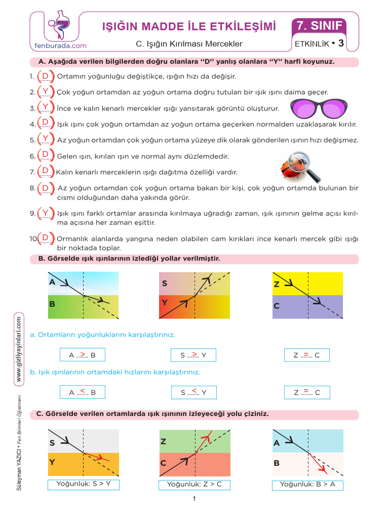 C. I%C5%9EI%C4%9EIN KIRILMASI - CEVAP ANAHTARI | PDF