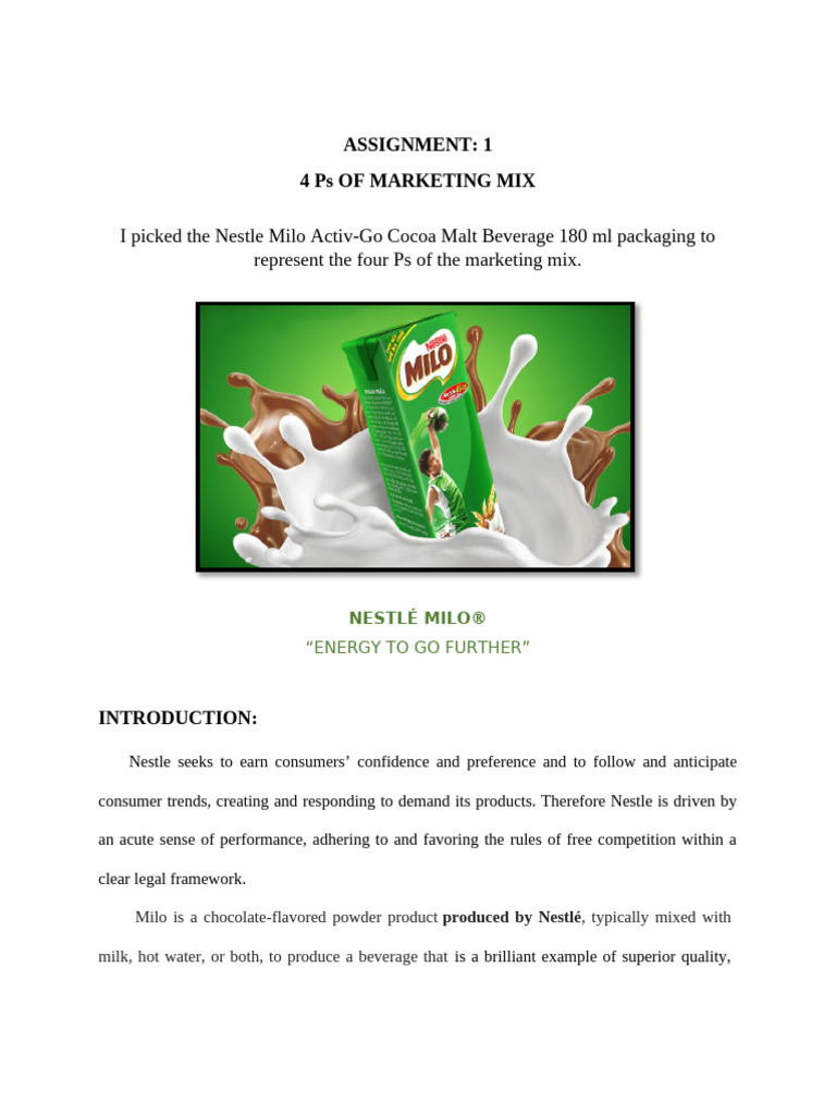 ASSIGNMENT 1 | PDF | Nestlé | Marketing