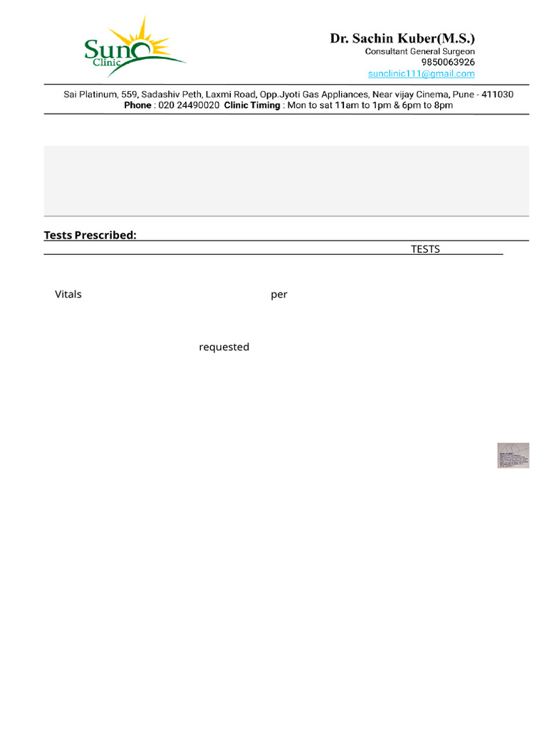 Tests Prescribed:: Tele-Consultation | PDF