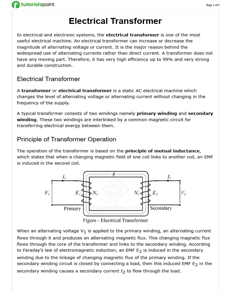 Electrical Machines Equivalent Circuit Transformer Pdf Transformer Electromagnetic Induction