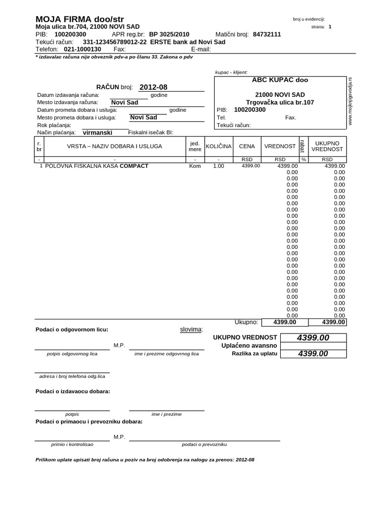 Racun-BEZ_PDV-roba | PDF