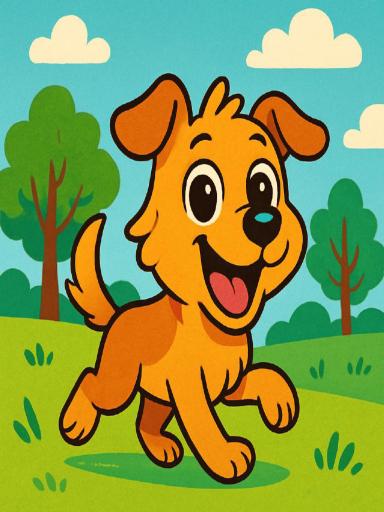 A Colorful, Cartoon-Style Digital Illustration Fea | PDF