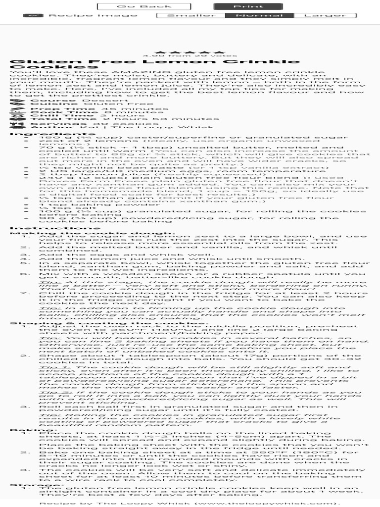 Gluten Free Lemon Crinkle Cookies - The Loopy Whisk | PDF | Spoon | Baking