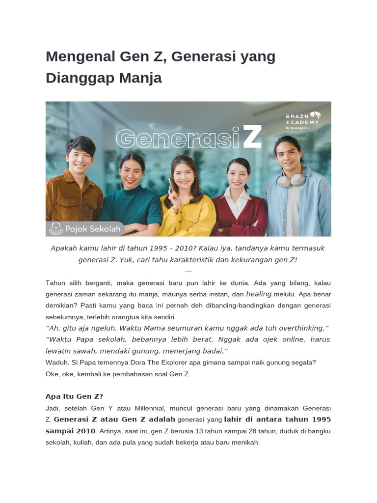 Mengenal Gen Z | PDF