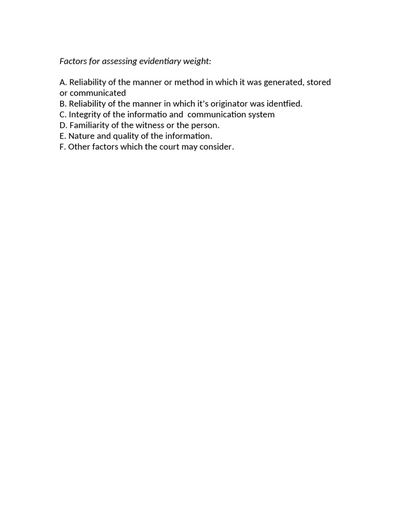 Admissibility in Evidence | PDF