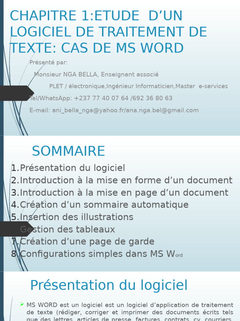 Chap1 Traitement Texte | PDF | Microsoft Word | Microsoft Office