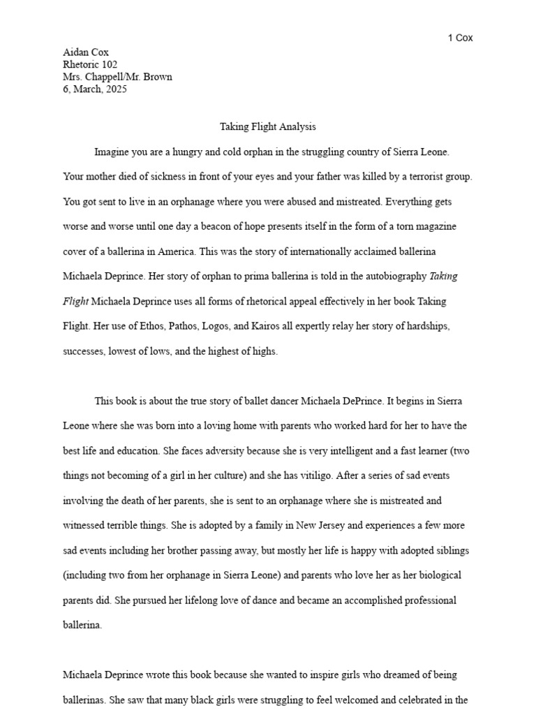 Taking Flight by Michaela Deprince Analysis | PDF