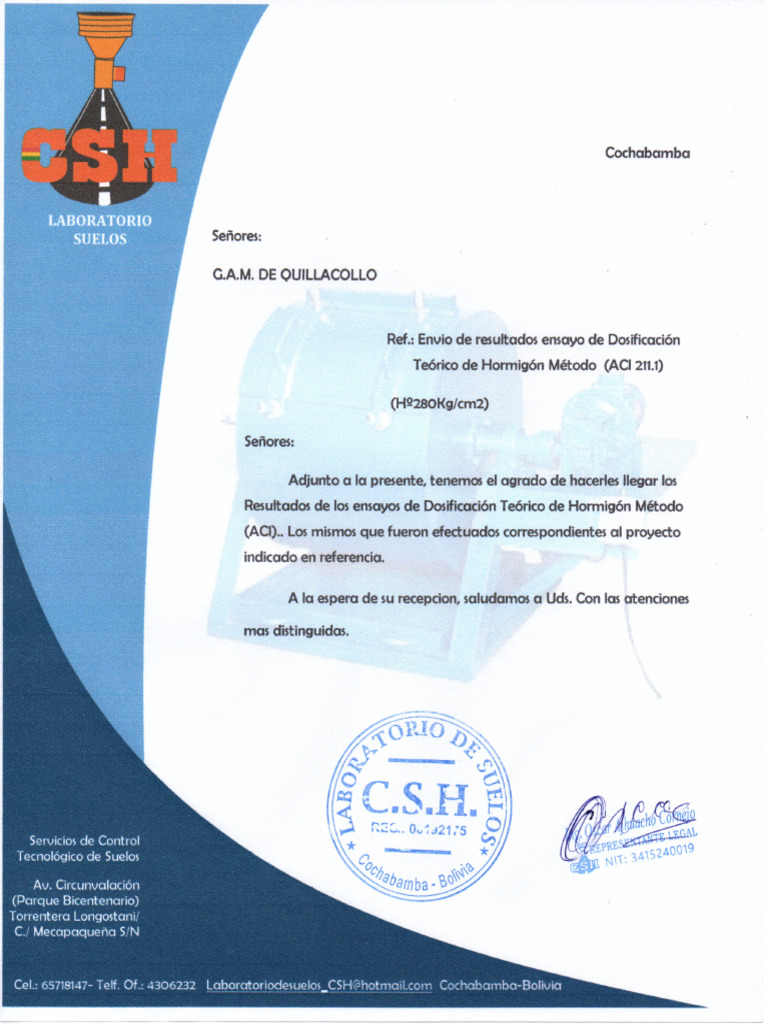 Dosificacion CSH H28 | PDF