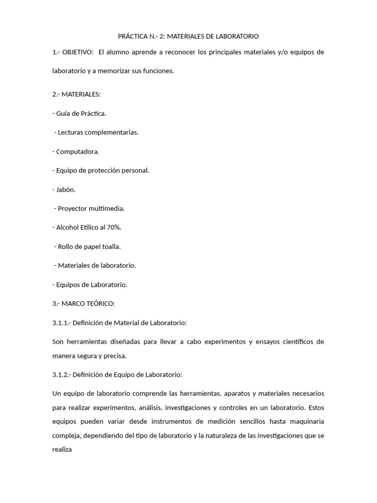 Práctica de laboratorio N°2 | PDF | Laboratorios | Esterilización (Microbiología)