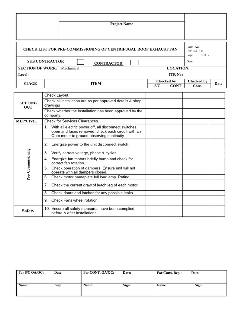 HVAC Pre-Commissioning Checklist | PDF | Electronics | Electrical Equipment
