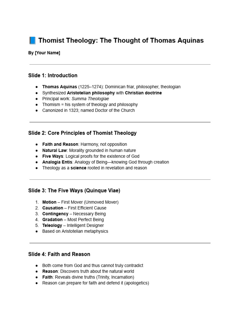 Thomist Theology | PDF | Thomism | Thomas Aquinas