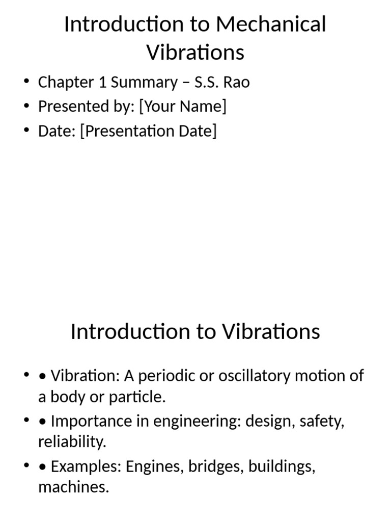Overview of Mechanical Vibrations | PDF