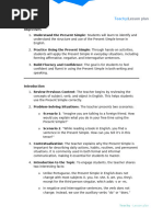 Simple Present Tense Lesson Plan | PDF | English Language | Lesson Plan