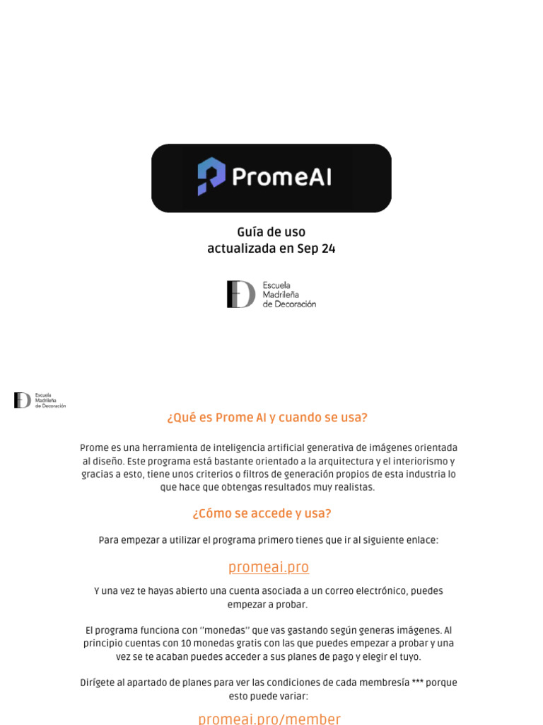 Guía de Uso de Prome AI para Diseño | PDF