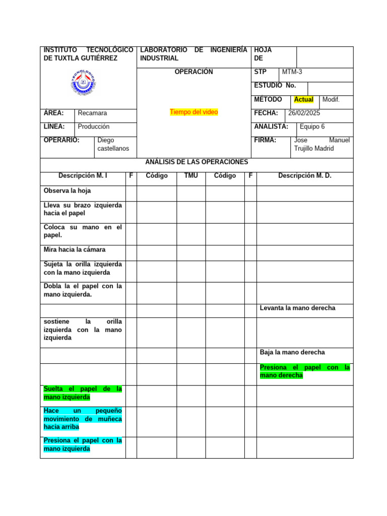 Formato MTM-2-26 | PDF