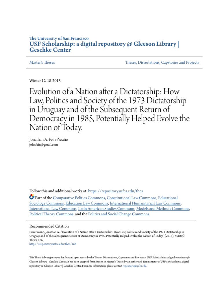 Evolution of A Nation After A Dictatorship - How Law Politics An | PDF ...