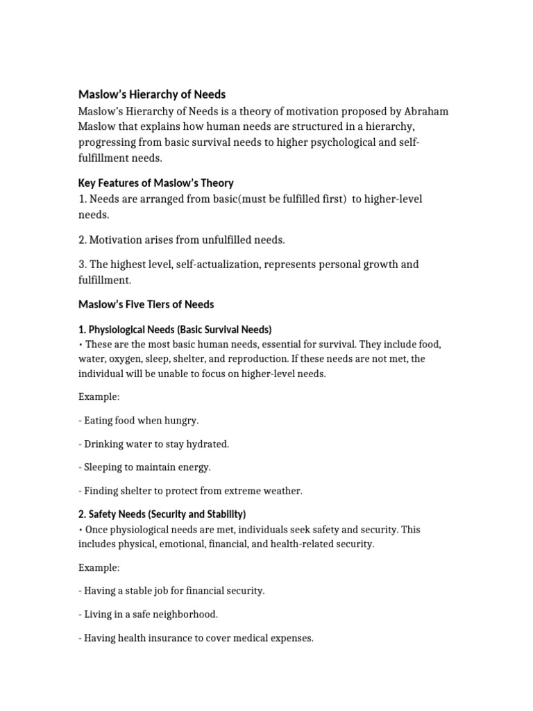 Understanding Maslow's Needs Hierarchy | PDF | Organizational Behavior ...