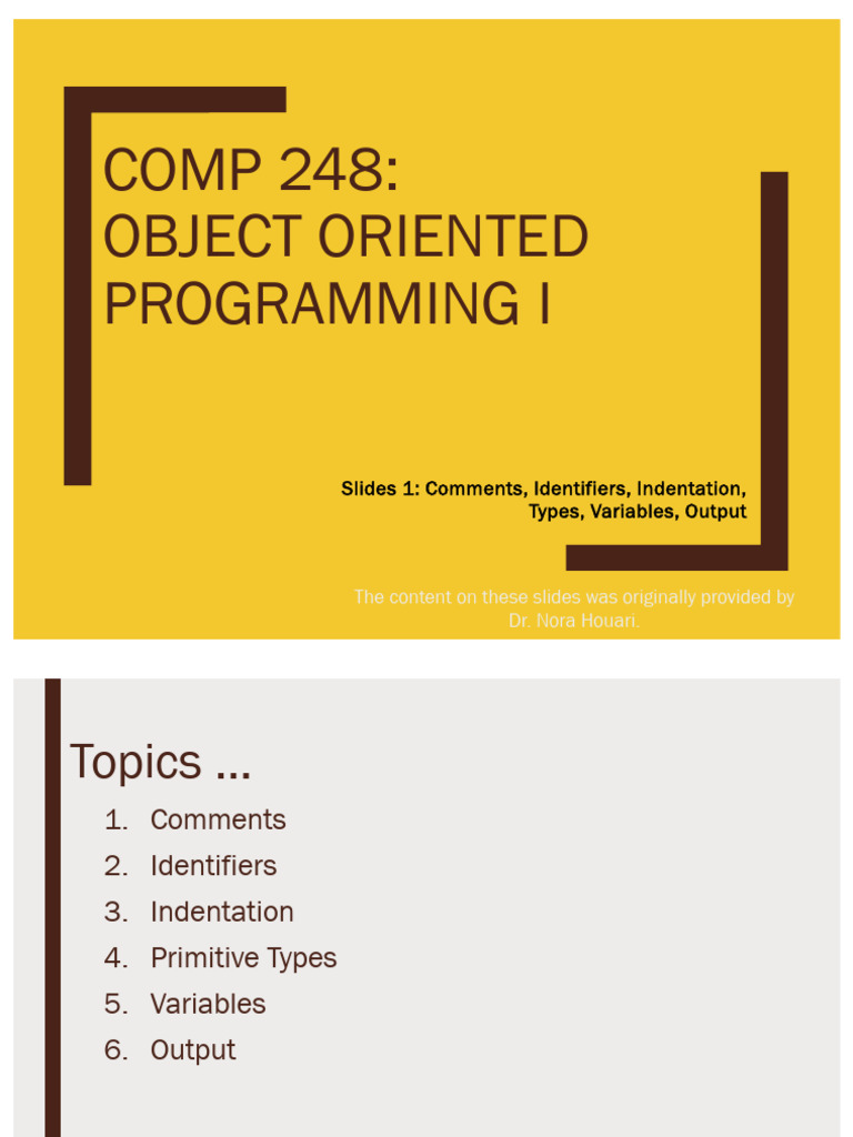 Slides 1 - Comments, Identifiers, Indentation, Types, Variables, Output ...