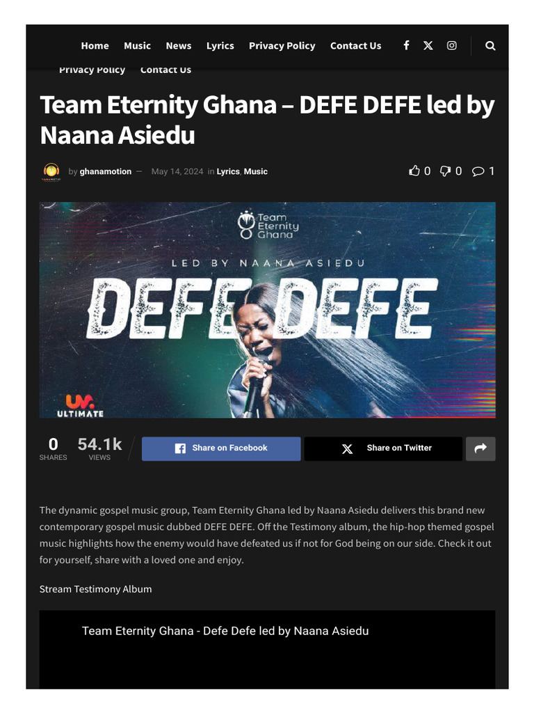 Team Eternity Ghana - DEFE DEFE Led by Naana Asiedu - Ghanamotion - Com ...