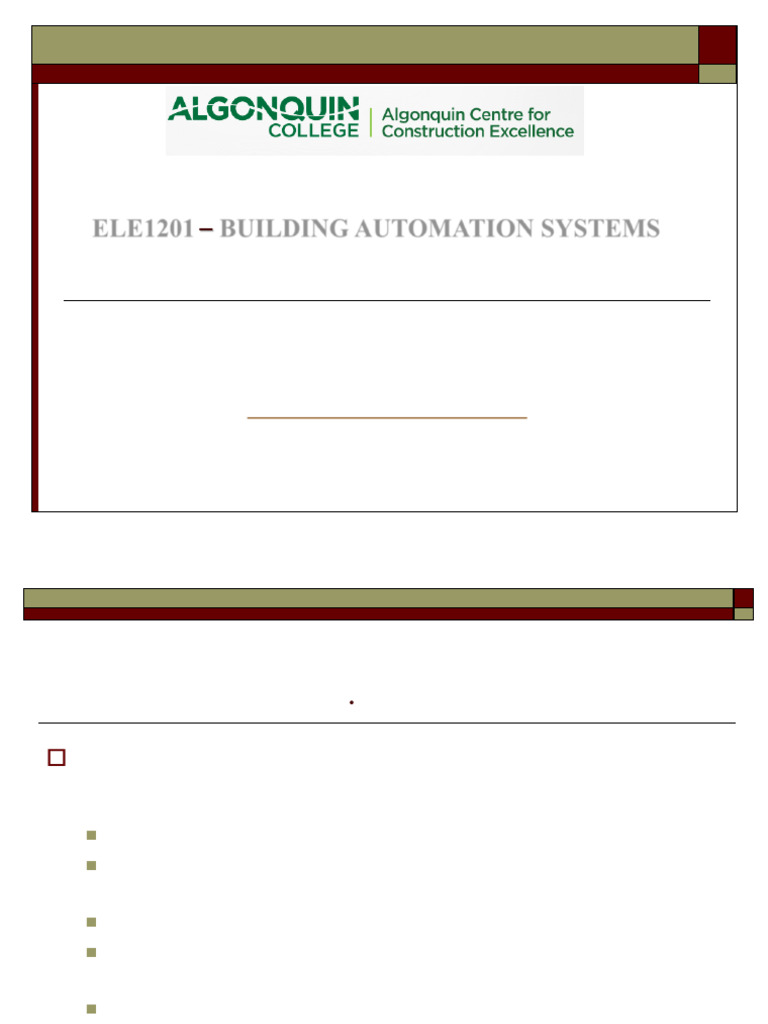 Lecture 2 - Building Automation Interoperability Communications and Controls (Part 1) | PDF ...