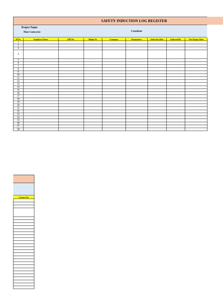 HSE Induction Log Register | PDF