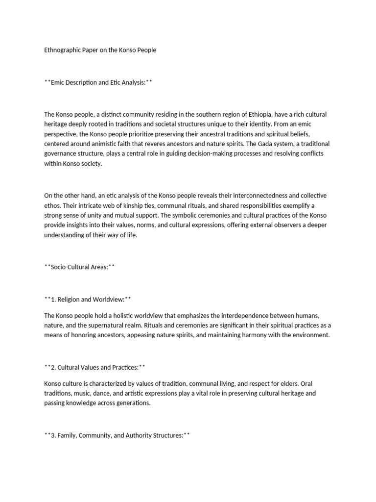 Ethnography of the Konso People in Ethiopia | PDF | Rituals | Social ...
