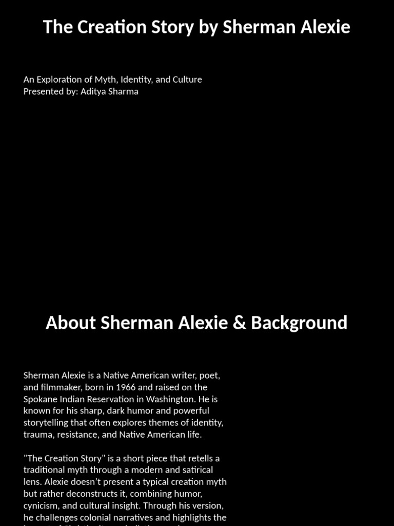 The Creation Story by Sherman Alexie With Images | PDF | Creation Myths ...