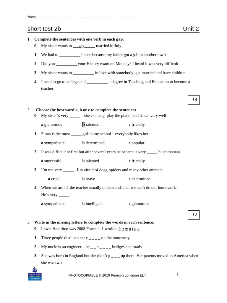 Short Test 2B | PDF | Language Families | Linguistics