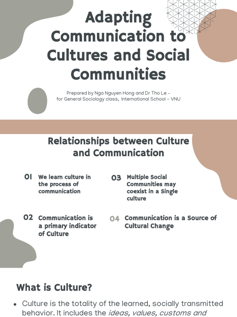 Lec 2 - Adapting Communication To Cultures and Social Communities | PDF ...