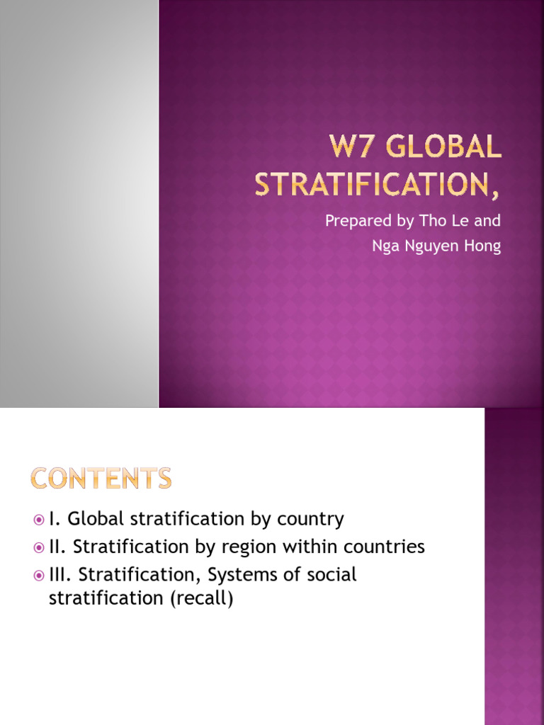 W7 - Global Stratification | PDF | Social Stratification | Inequality