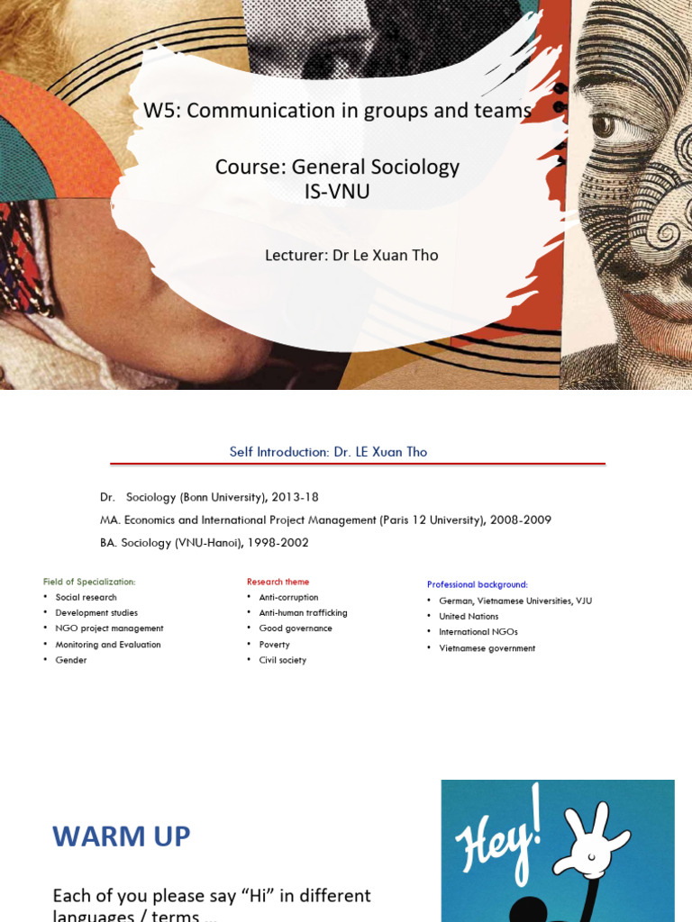 Sociology-W5 - Communication in Groups and Teams | PDF | Nonverbal Communication | Communication