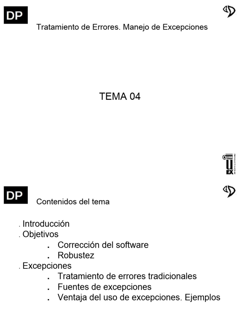 Tema04_Excepciones | PDF | Software | Error de programación