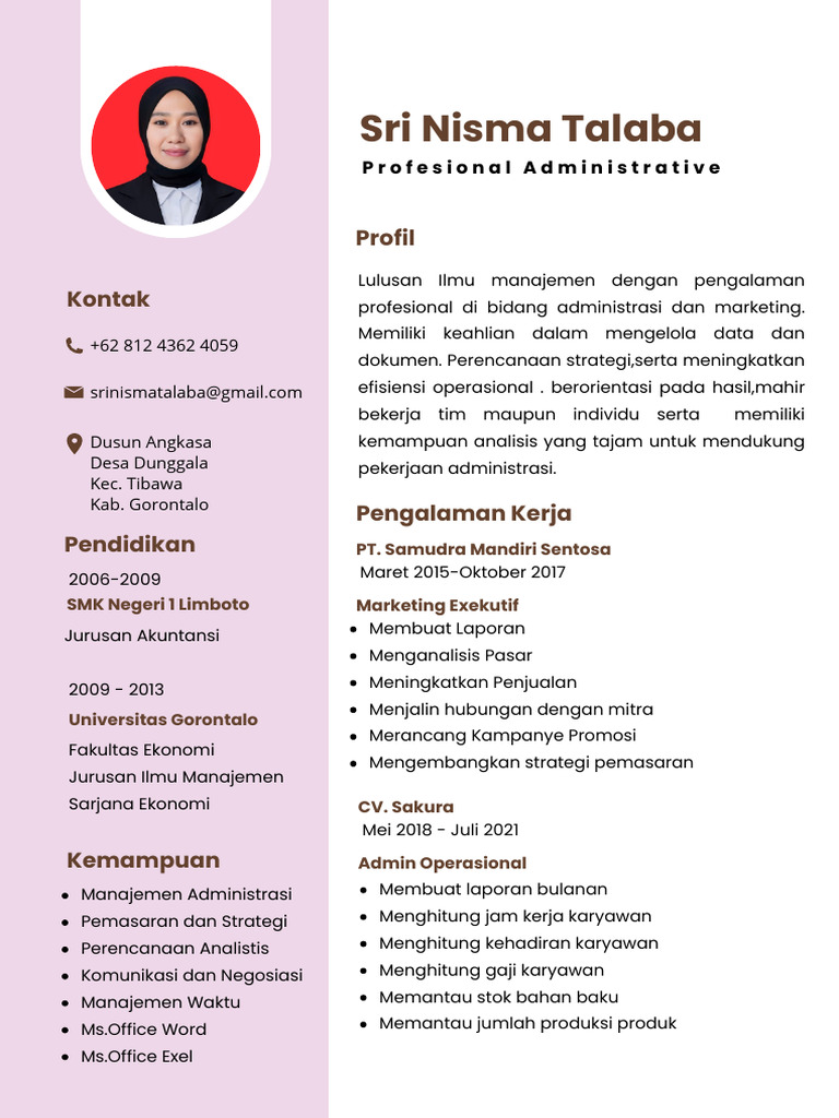 CV Sri Nisma Talaba | PDF