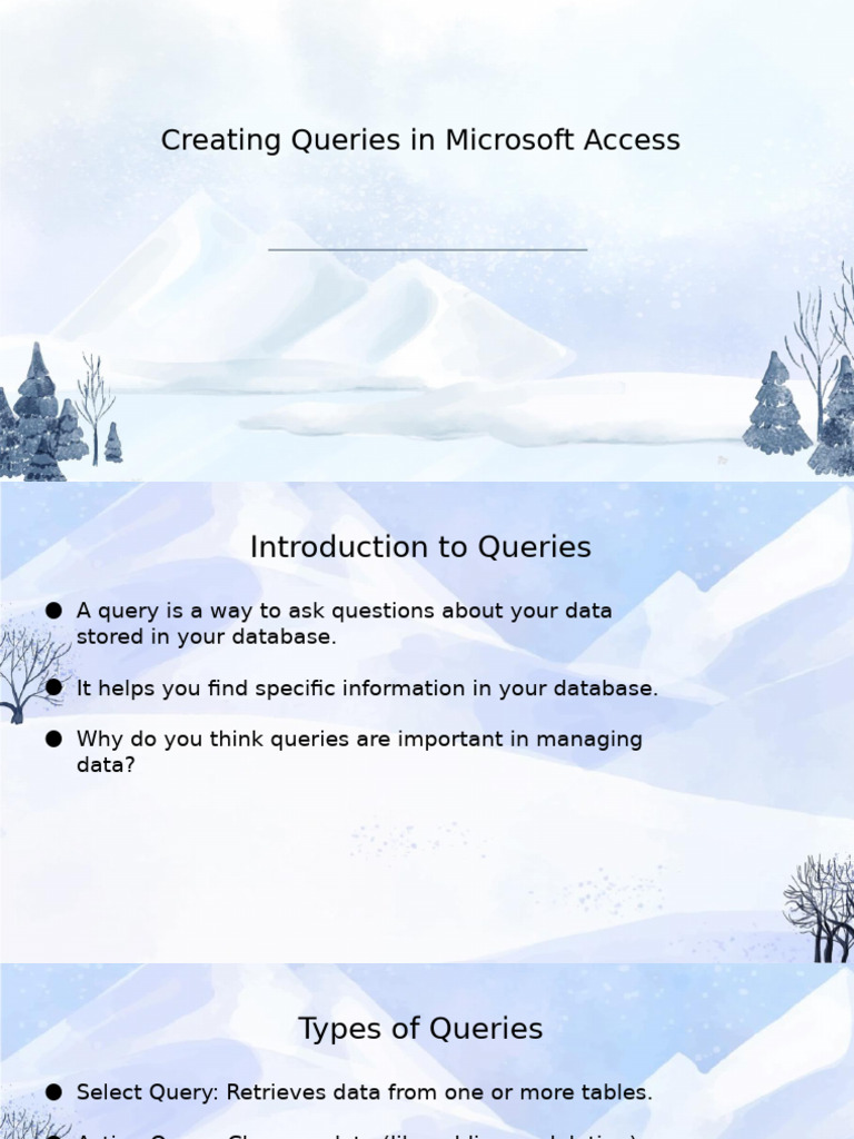 Creating Queries in Microsoft Access | PDF