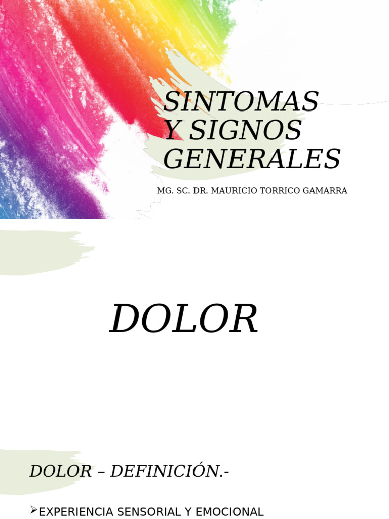 3.2. - Sintomas y Signos Generales - Dolor | PDF | Edema | Dolor