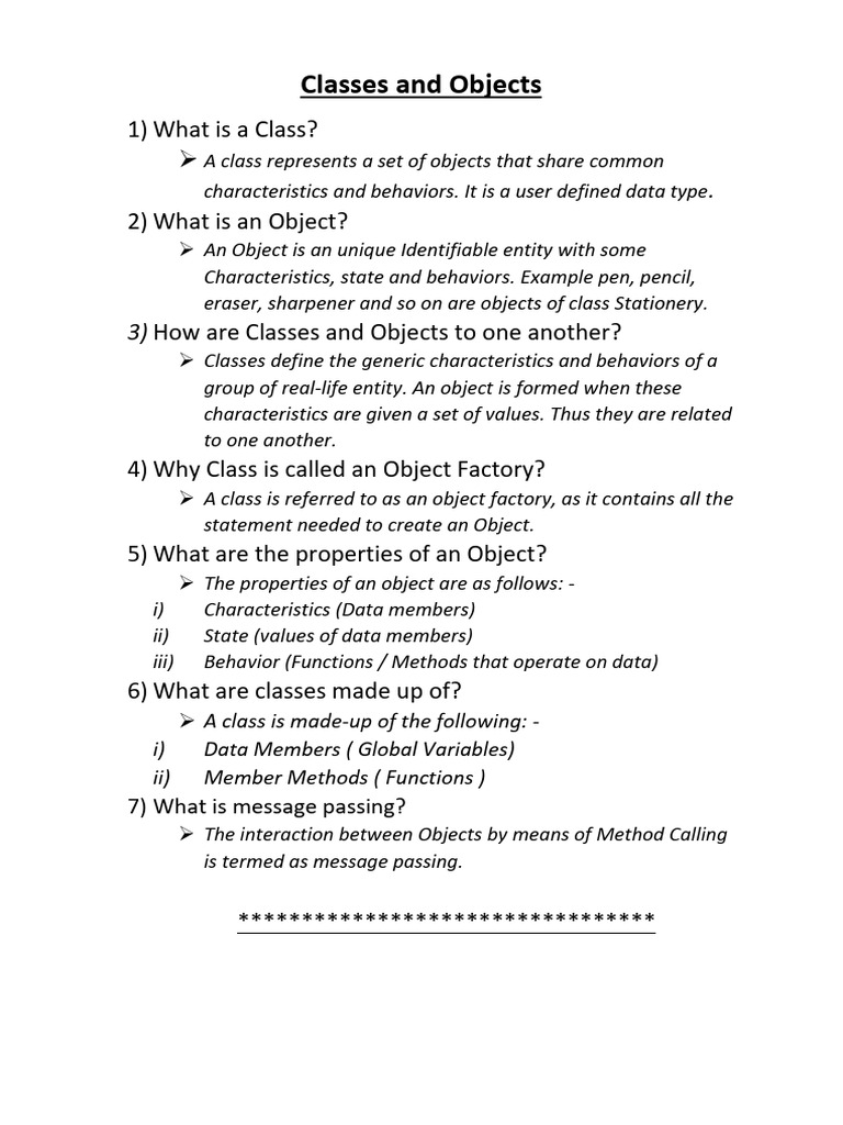 Classesandobjects | PDF