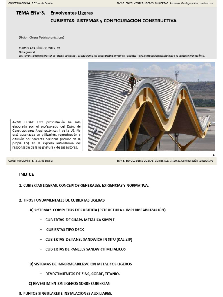 Env 03 Cubiertas | PDF | Techo | Aislamiento térmico