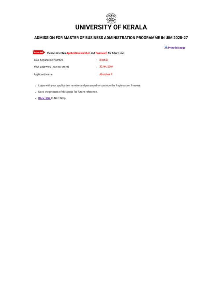 Kerala University Admissions | PDF