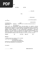 Vakalat Form for Court Proceedings | PDF