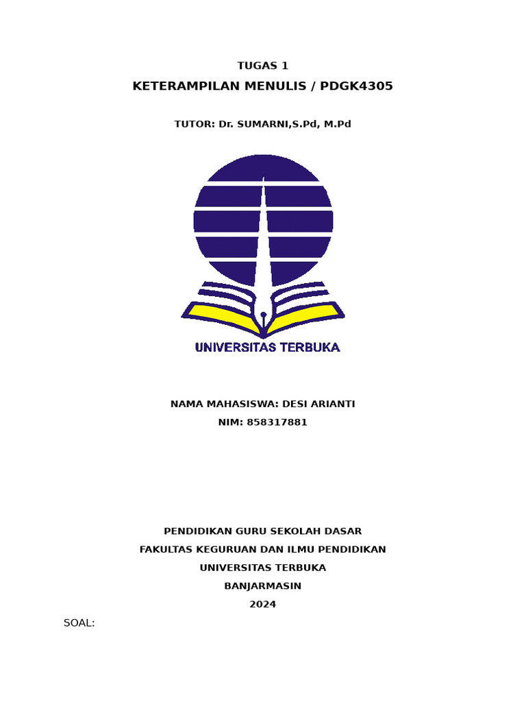 TUGAS 1 keterampilan menulis | PDF
