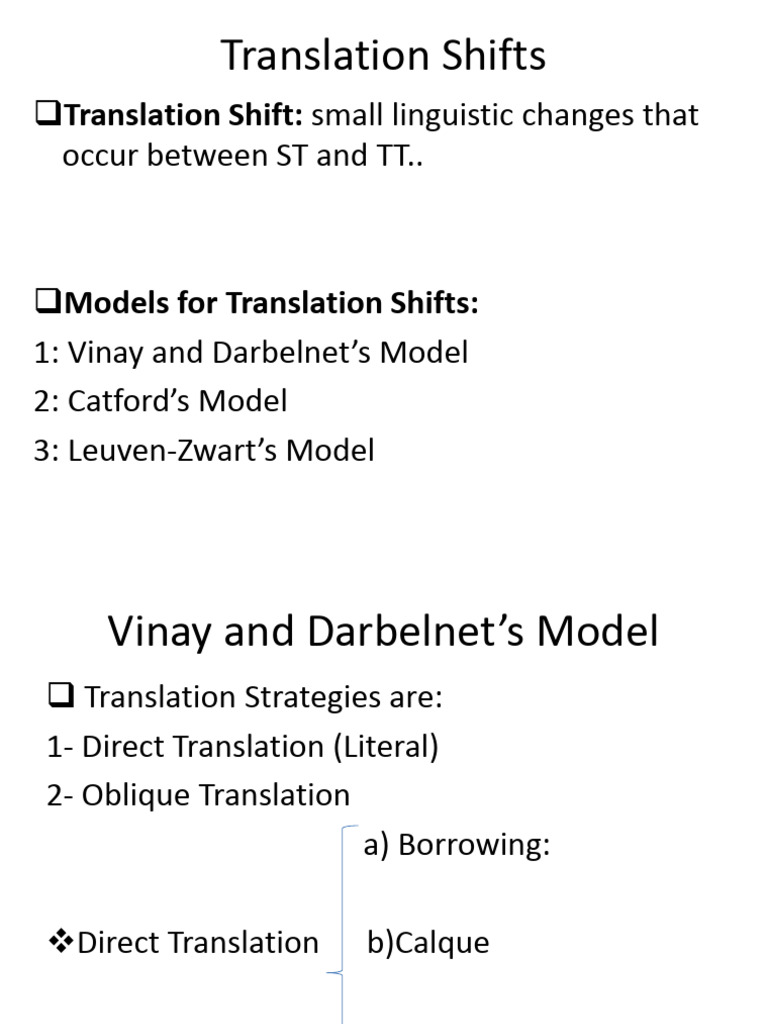 Translation Shifts | PDF