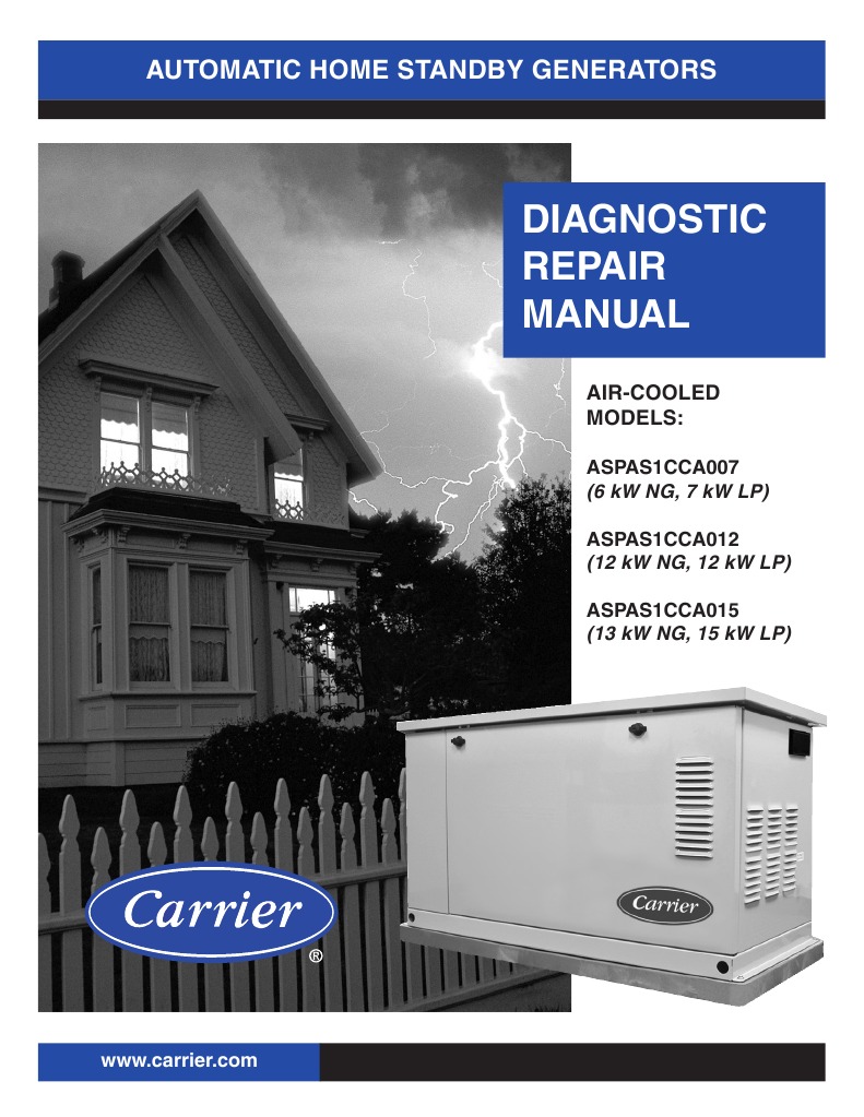 Carrier Generator Diagnostic Repair Manual Aspas07-1dm | PDF | Electric ...