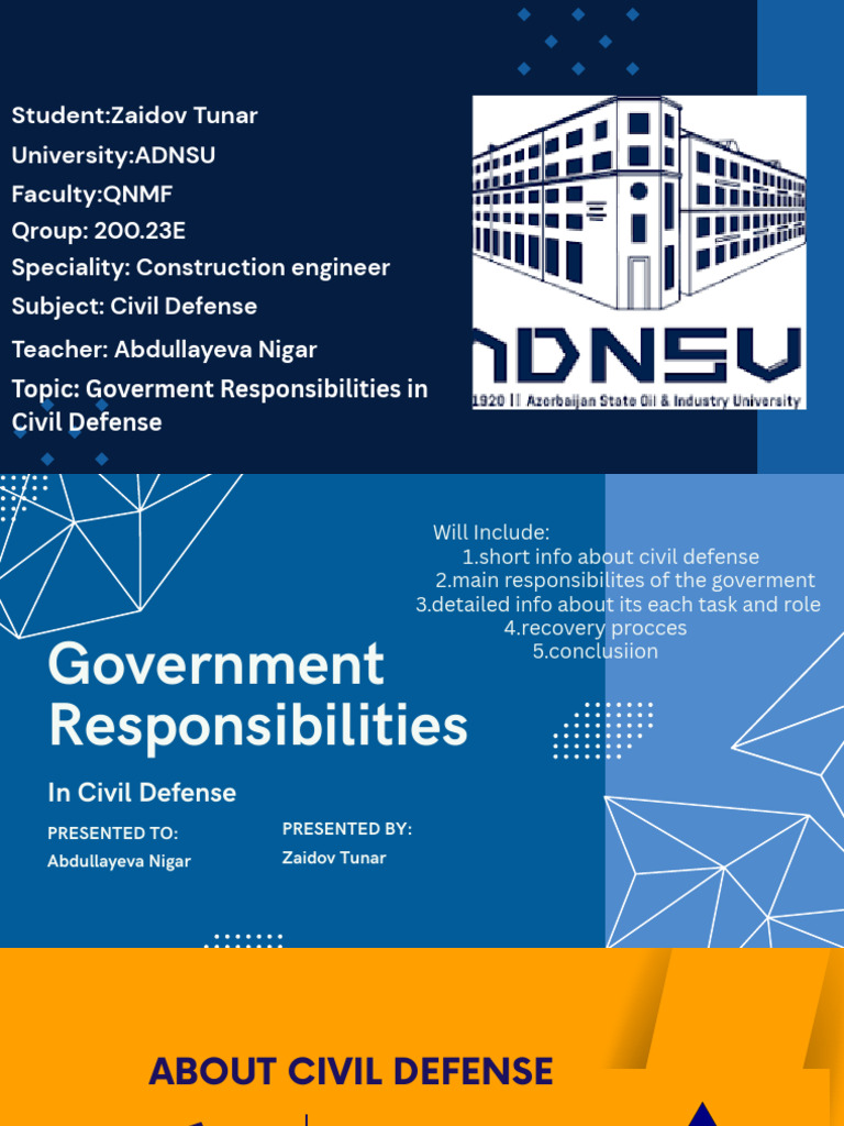 Goverment Respondibilites in Civil Defense | PDF | Civil Defense ...