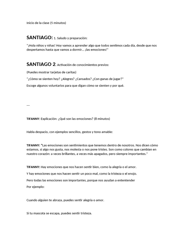 Introducción a las emociones para niños | PDF