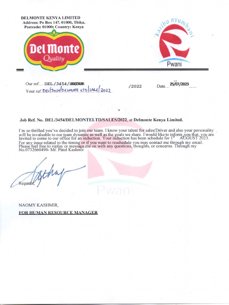 Induction Letter 2023 | PDF