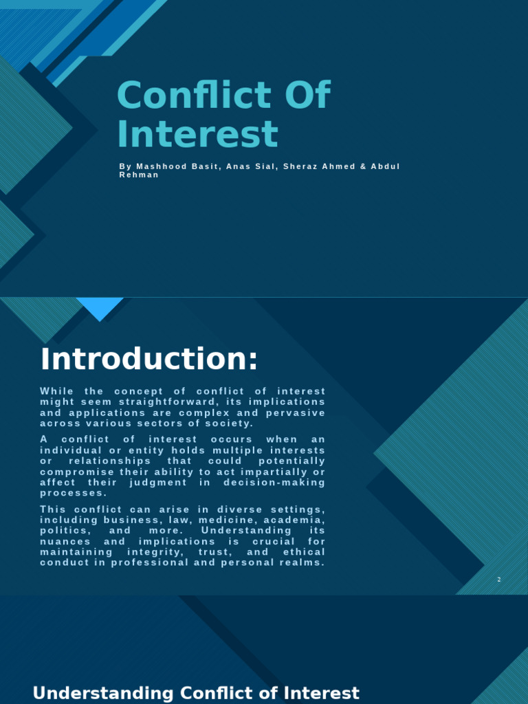 Understanding Conflict of Interest | PDF | Conflict Of Interest ...